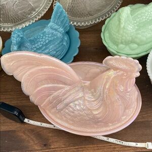 Fenton | Other | Iridescent Pink Rooster On A Nest Fenton Glass Vintage ...